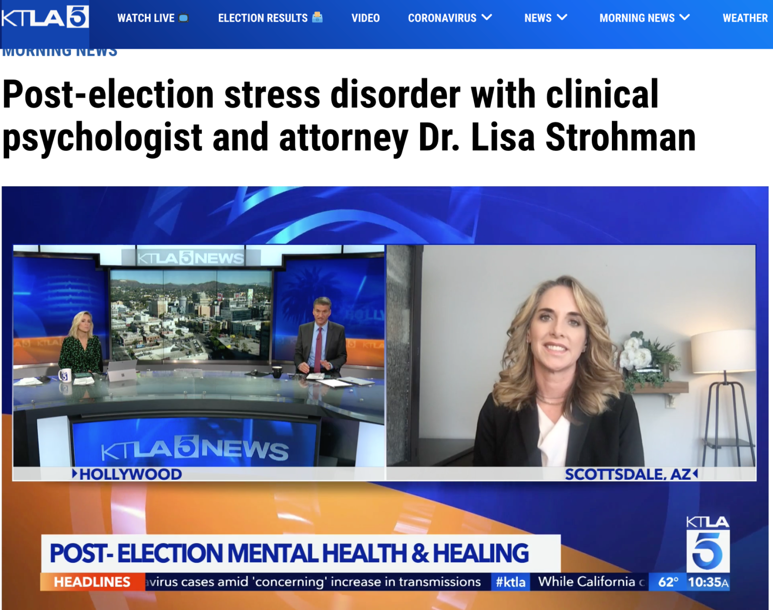 KTLA- Featuring: Post-election stress disorder with clinical ...